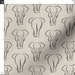 Tan Elephants Fabric Elephants Coming and Going by - Etsy