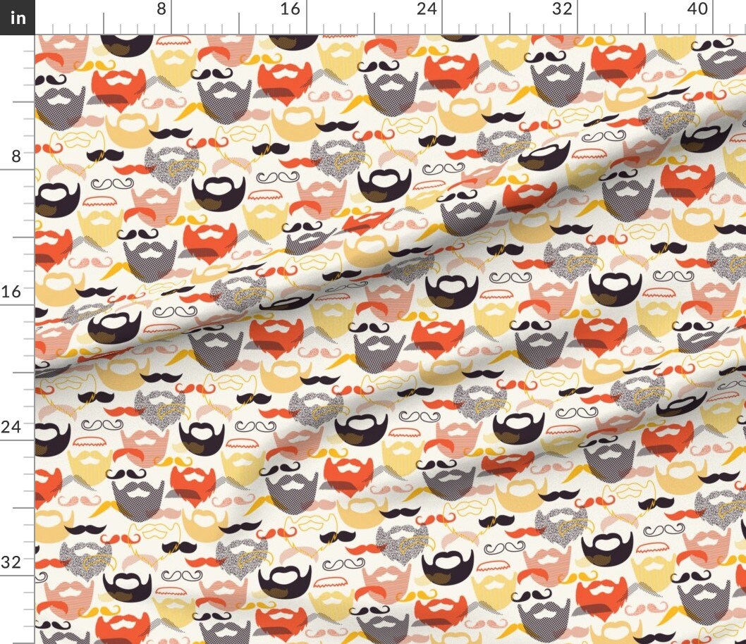 Beard Mustache Fabric Modstache and Beards by Katerhees - Etsy