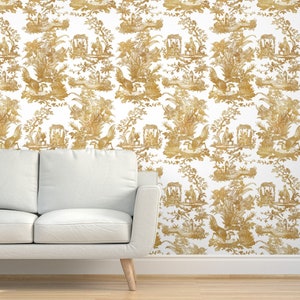 Toile Wallpaper Chinoiserie Toile by Peacoquettedesigns - Etsy