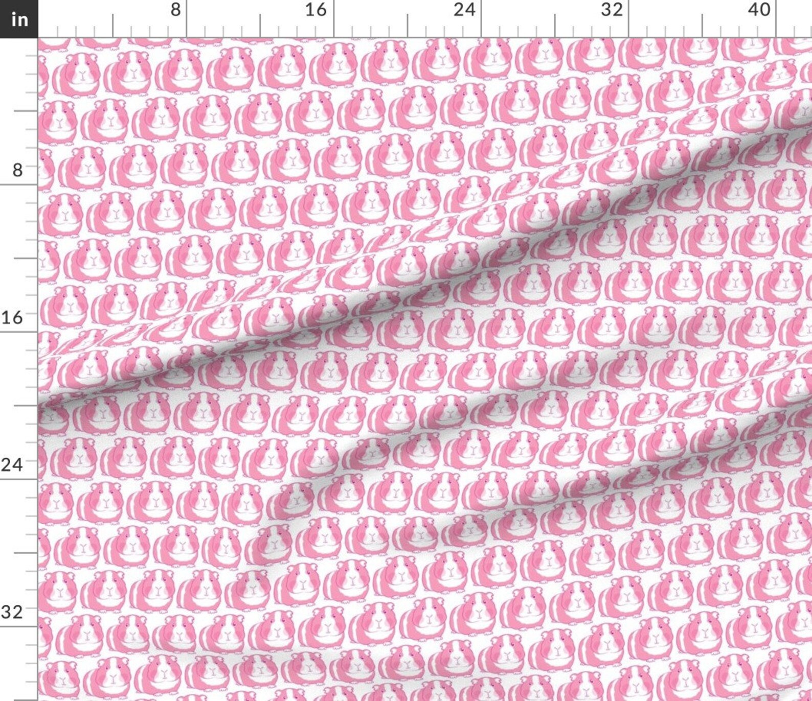 Pink Guinea Pigs Fabric Guinea-pig-pink by Lilcubby Pink | Etsy