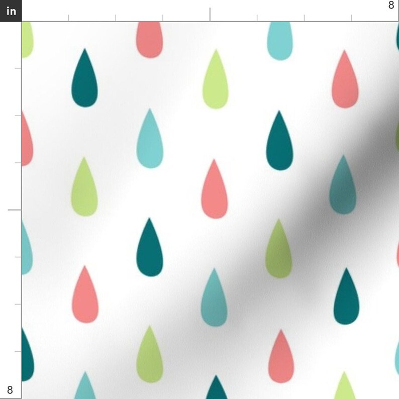 Colorful Rain Drops Fabric Large Colourful Raindrops | Etsy