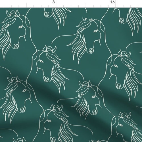 Horse Fabric Horse Continuous Line Art by Daily Miracles - Etsy