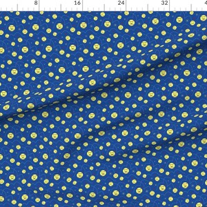 Softball Fabric Happy Softball All Stars Blue by Clayvision Softball ...