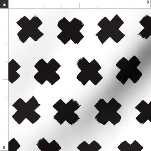 Cross Fabric Black and White Cross Plus Sign Grunge Brush Strokes by ...