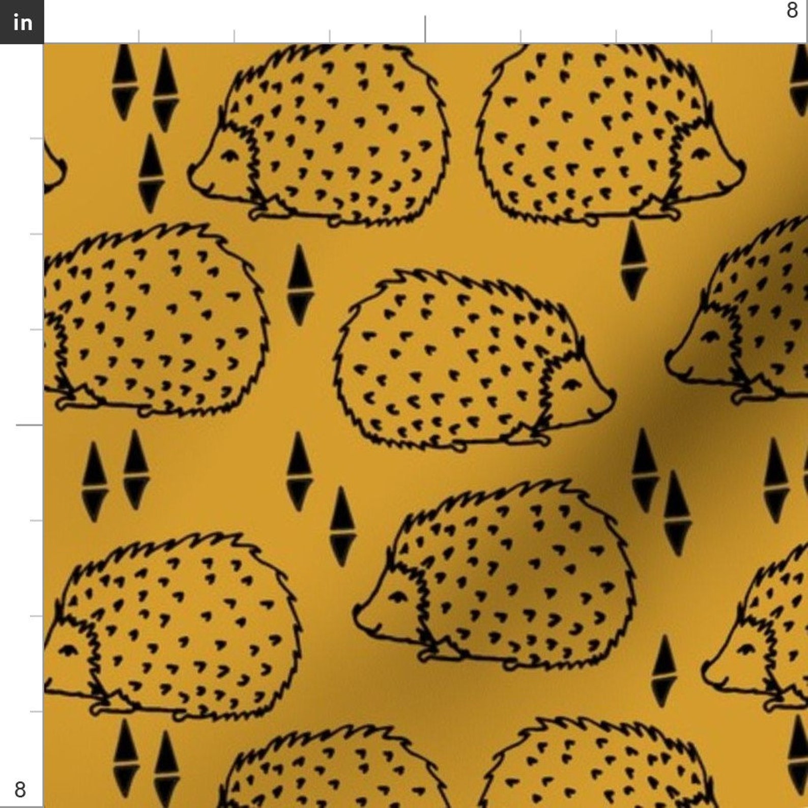 Hedgehog Fabric Animal Baby Nursery Geometric Gender Neutral - Etsy