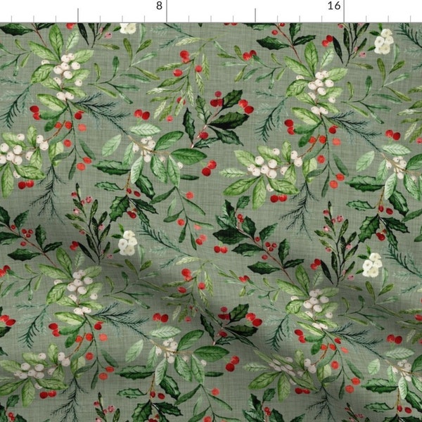 Mistletoe Fabric - Etsy