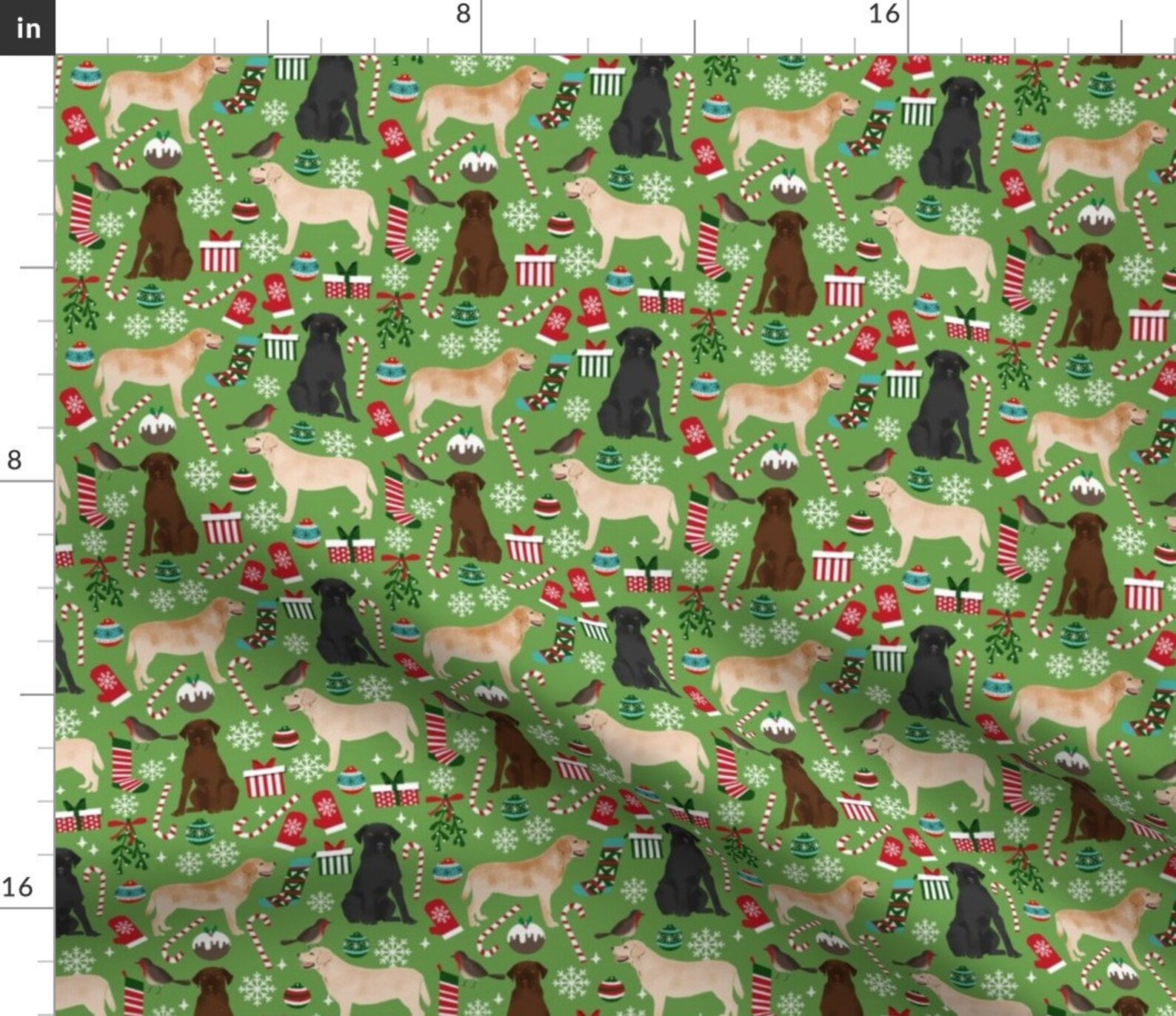 Labrador Fabric Labrador Christmas Fabric by Petfriendly - Etsy