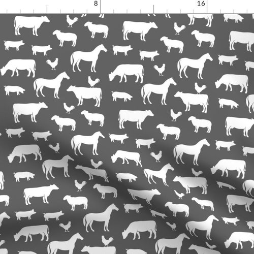 Barnyard Animals Fabric Farmyard Friends by Robyriker Farm - Etsy