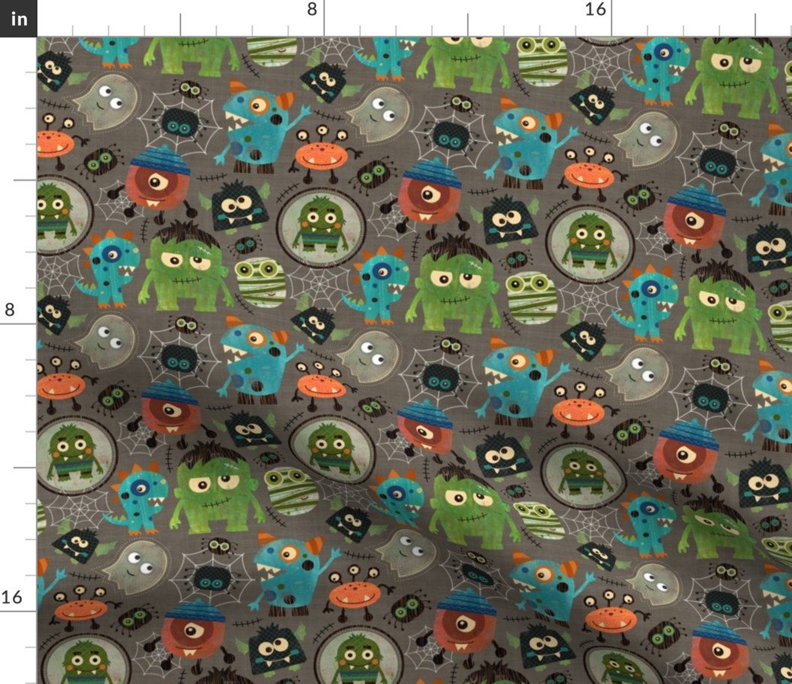 Cute Monsters Fabric Little Monsters by Sarah Treu - Etsy