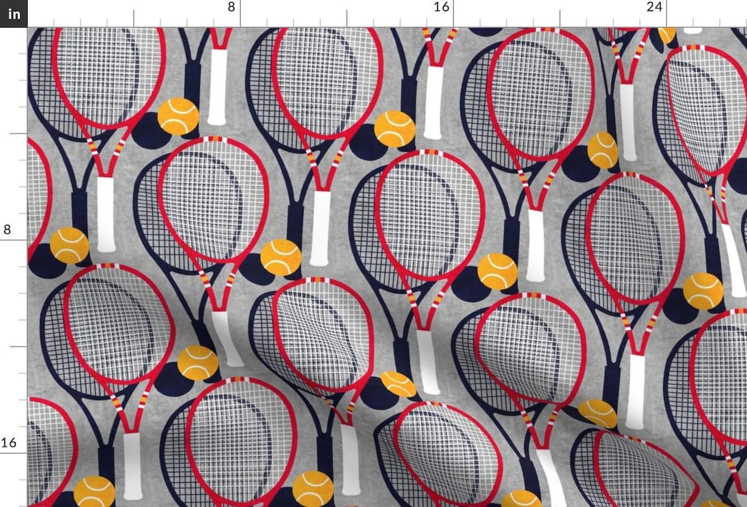 Bold Rackets Fabric - Rackets and Balls by Micklyn - Court Sports ...