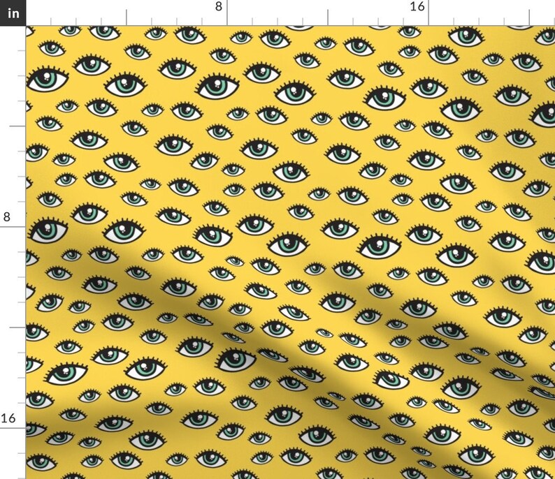 Eye Fabric Eyes Pattern by Kostolom3000 Yellow Blue Eyes | Etsy