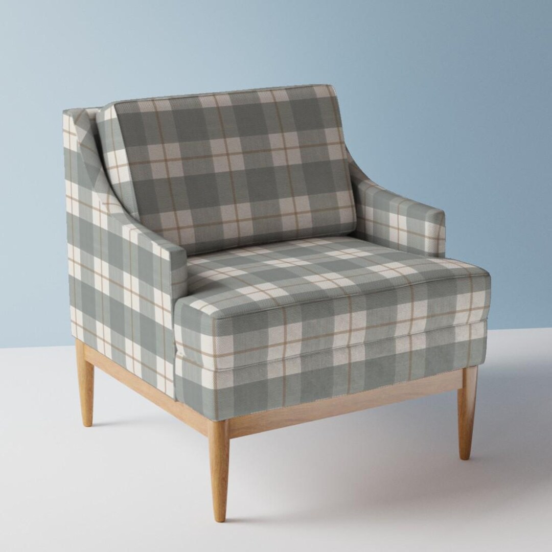 Neutral Plaid Upholstery Fabric- Gray on Cream by Danika_herrick ...