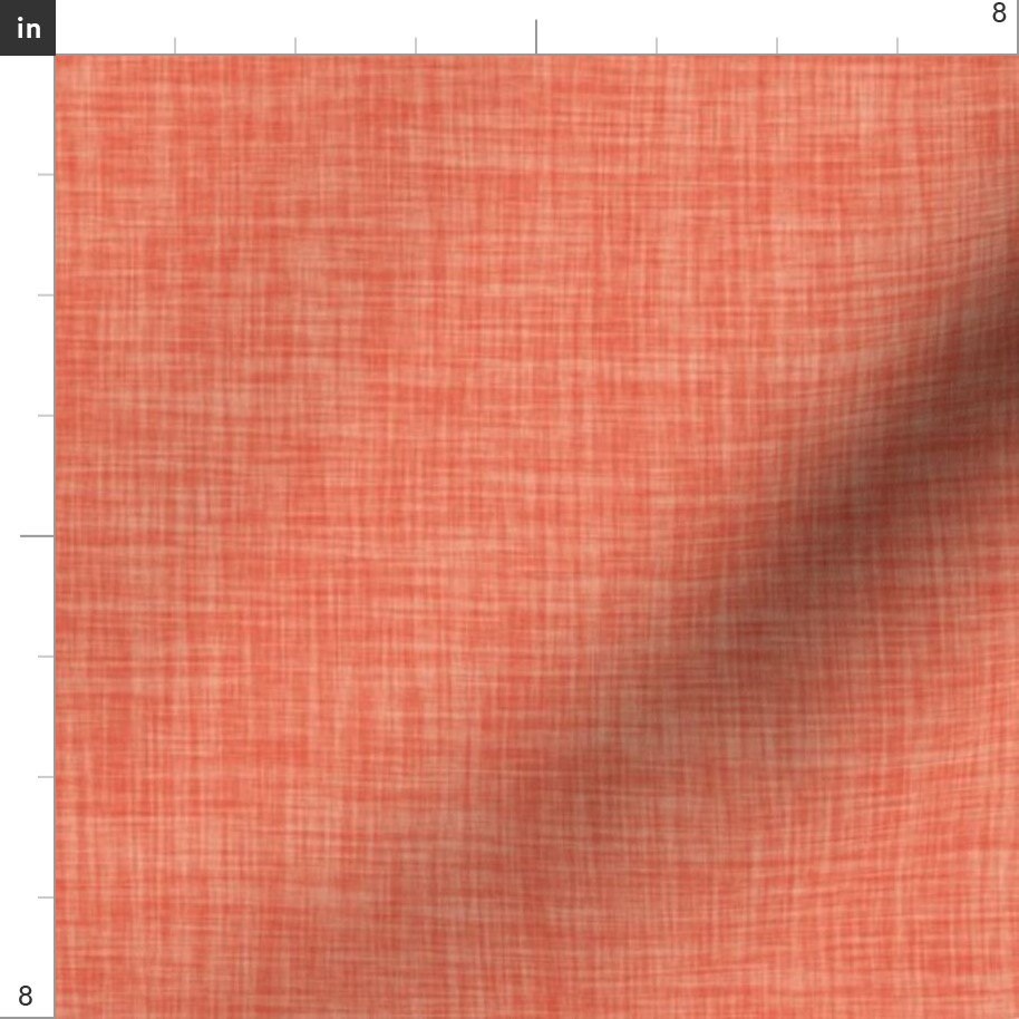 Coral Heathered Monochrome Fabric Coral Linen by Ivieclothco | Etsy