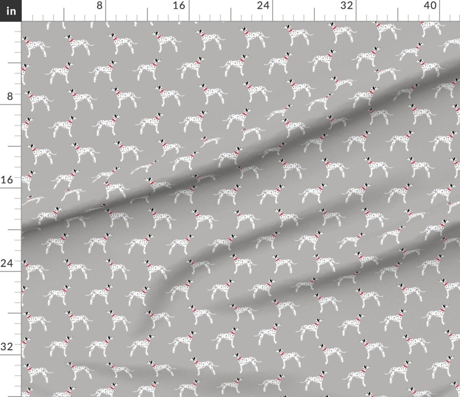 Dalmations on Gray Fabric Dalmatians on Grey by - Etsy