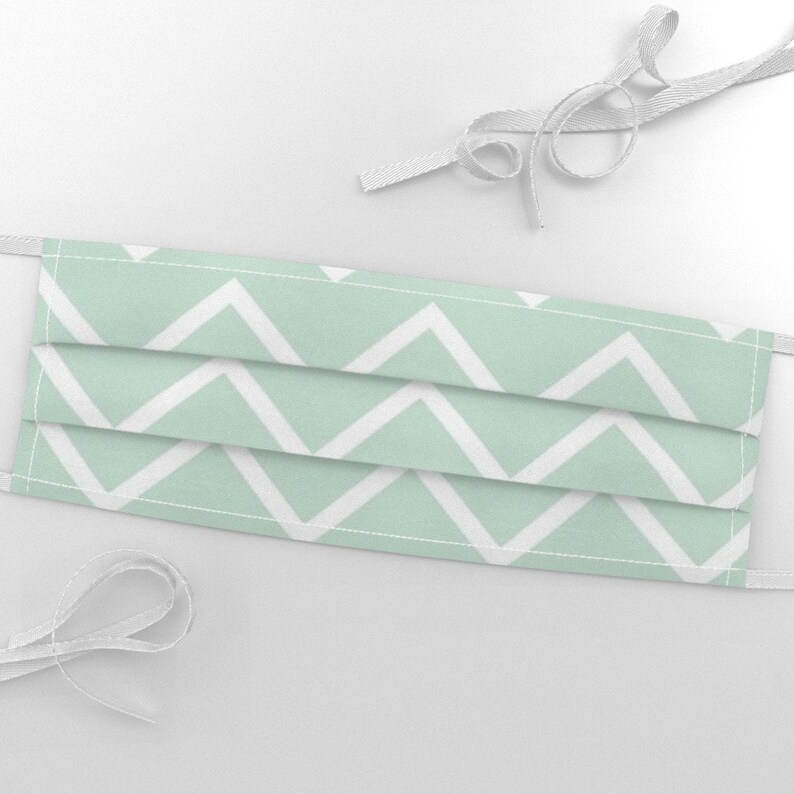 Chevron Fabric Mint Chevron Custom Fabric by Little Arrow - Etsy