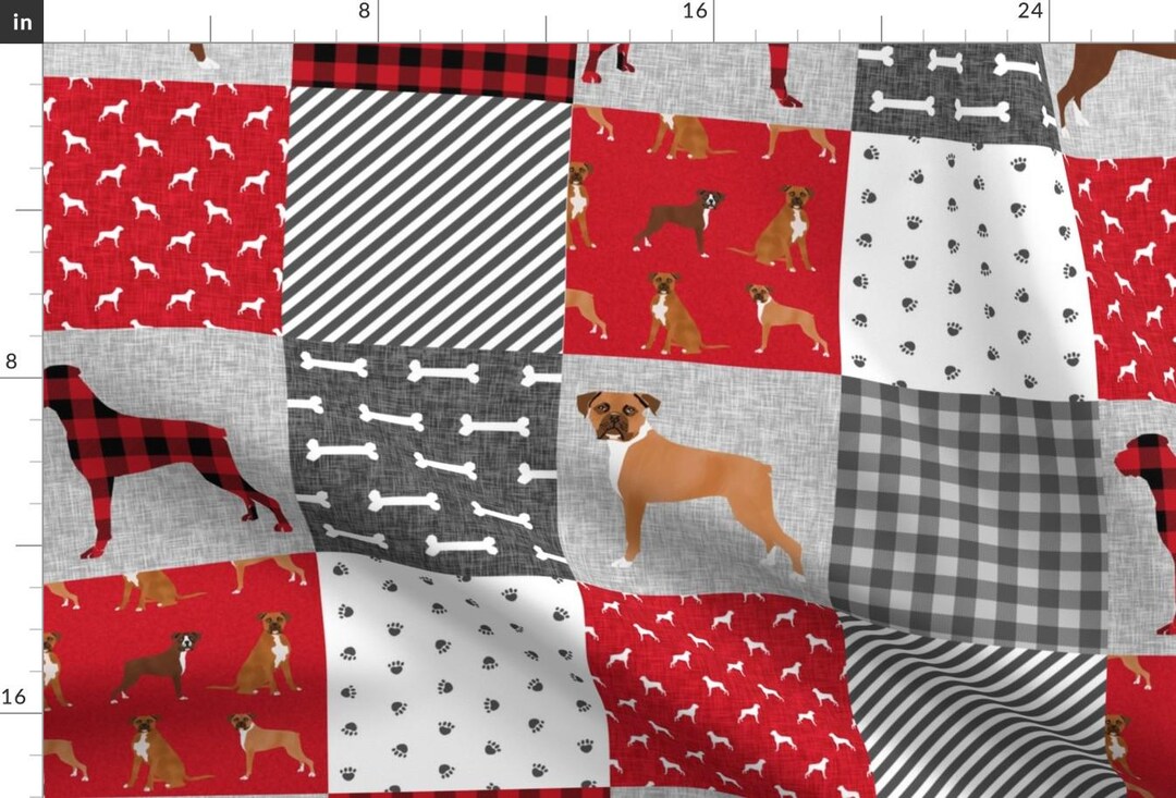 Boxer Dog Fabric - Boxer Pet Quilt A Dog Breed Nursery Wholecloth ...