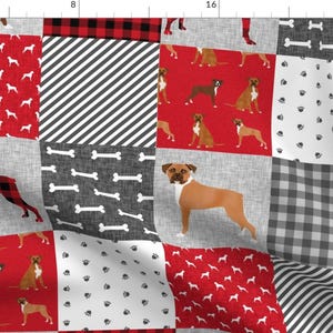 Boxer Dog Fabric - Boxer Pet Quilt A Dog Breed Nursery Wholecloth ...