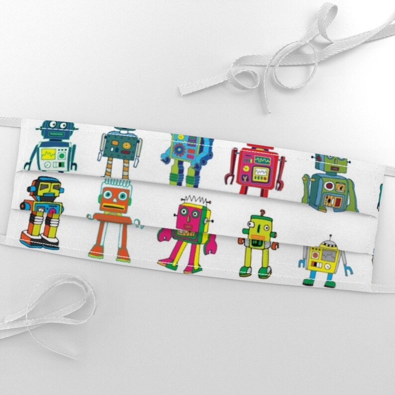 Robots Fabric Robot Line-up on White by Cecca Robot Sci-fi - Etsy