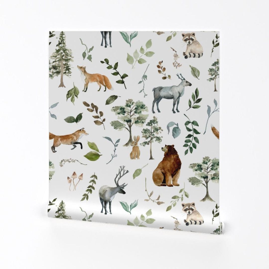 Small Scale Forest Removable Peel and Stick Wallpaper - Woodland ...