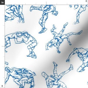 Blue Wrestler Fabric - Wrestling-blue-white by Artbykarridi - Sports ...