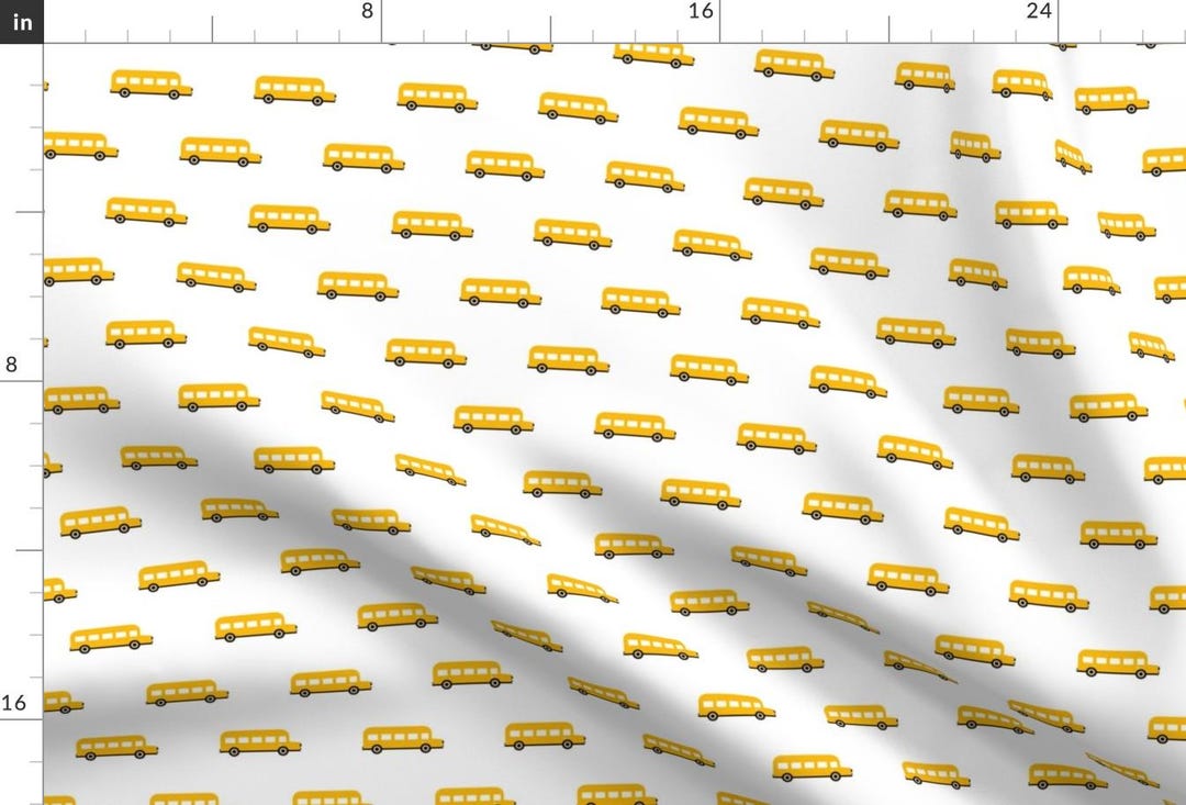 Classic School Bus Fabric - School Bus Small by Littlesmilemakers ...