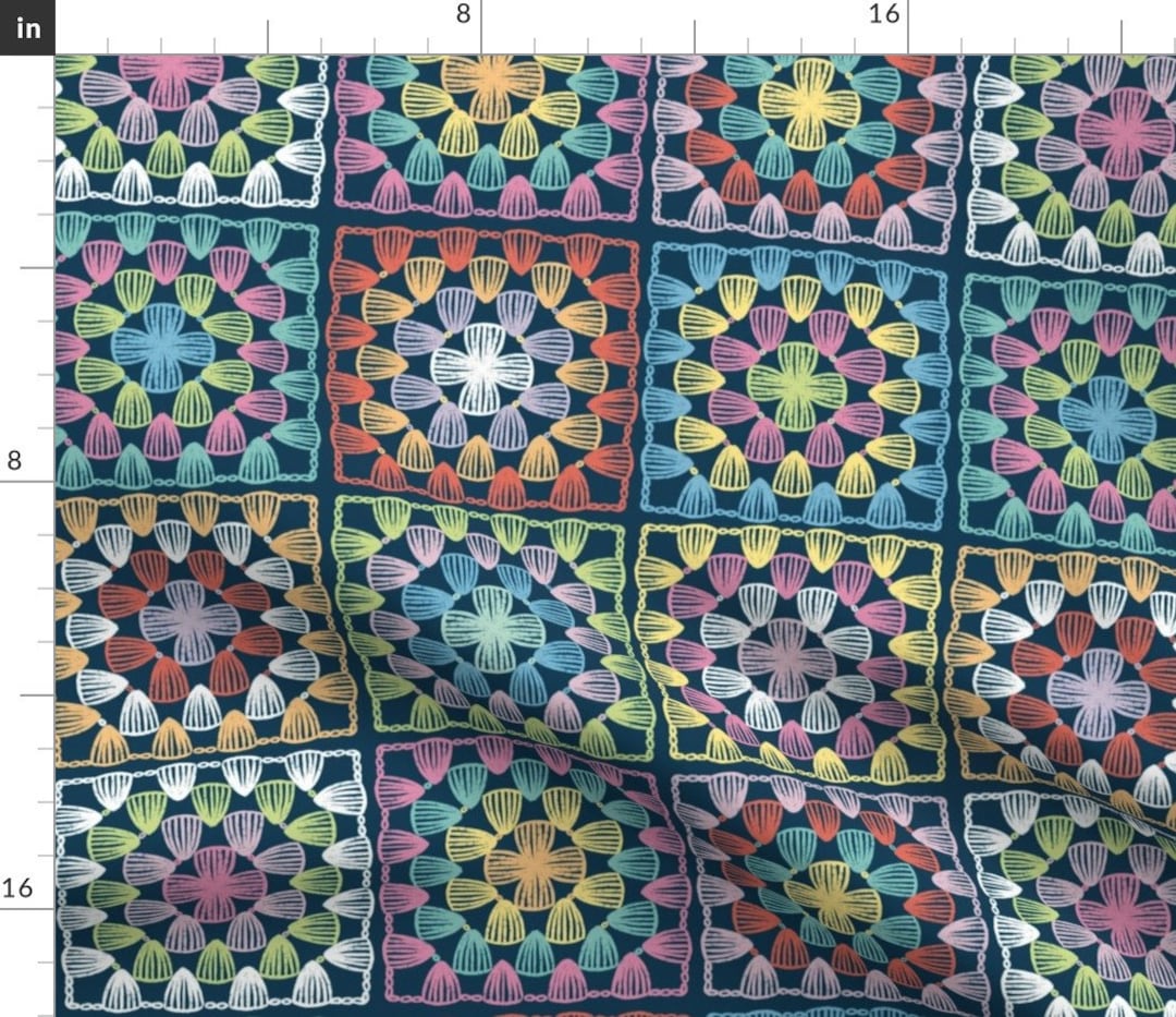 Granny Fabric Granny Square Blanket by Alicegillustration Blanket Granny Square Crochet Yarn ...