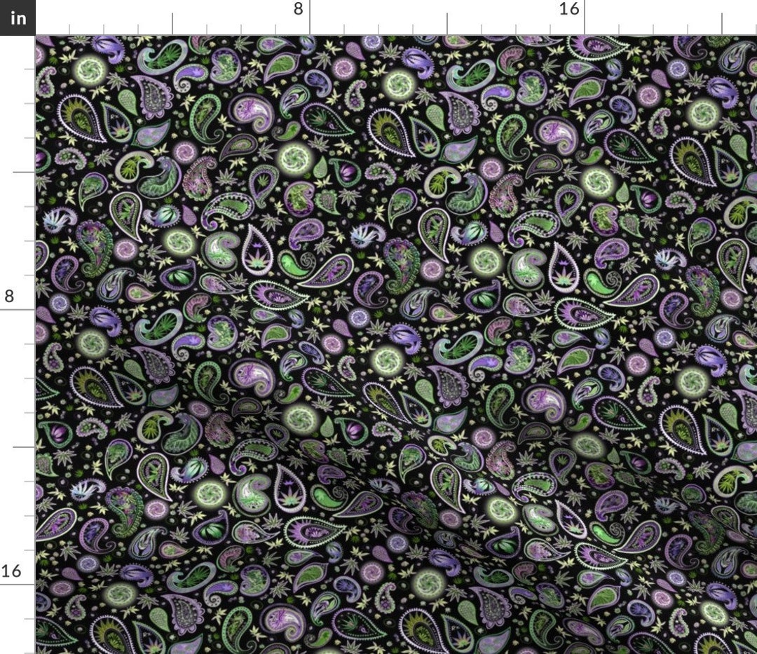 Marijuana Fabric 420 Hiphop Paisley Large by Camomoto - Etsy