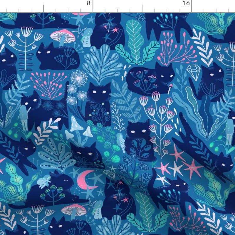 Cat Print Fabric - Etsy