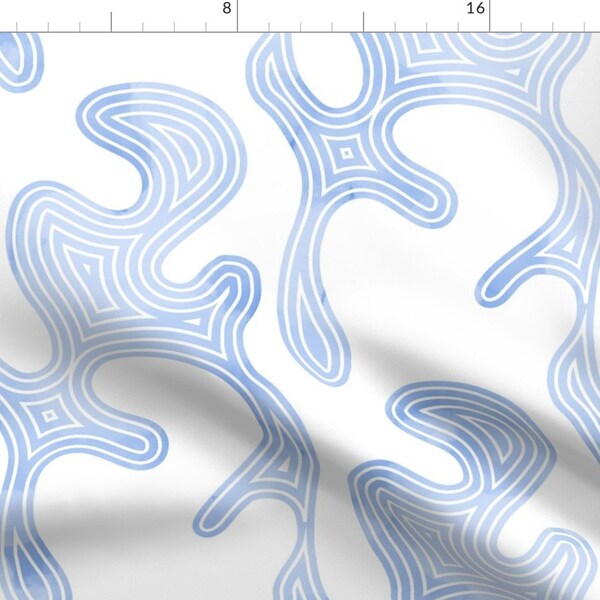 Blue Swirl Fabric - Etsy