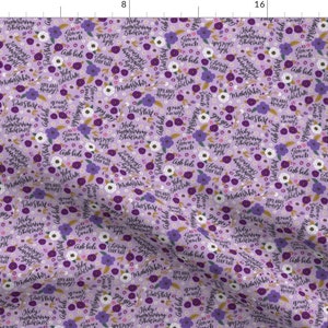 Swear Words Purple Floral Fabric Non Swears-tiny by Cynthiafrenette ...
