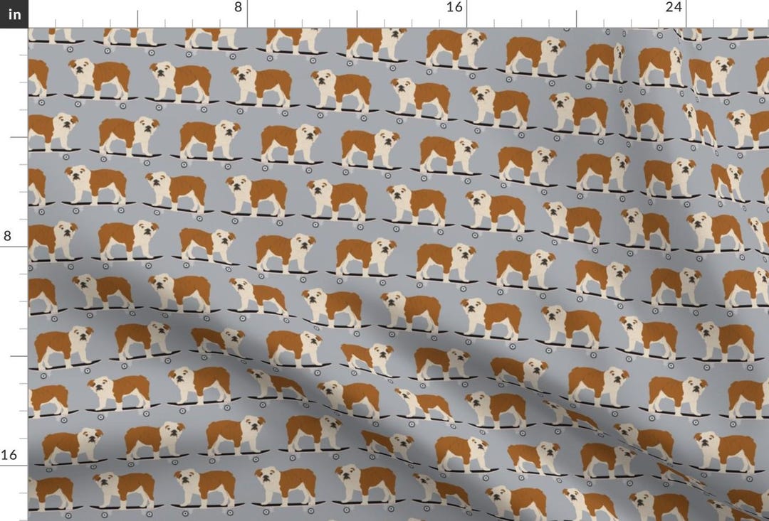 English Bulldog Fabric - English Bulldog Skateboard Boys Kids Baby ...