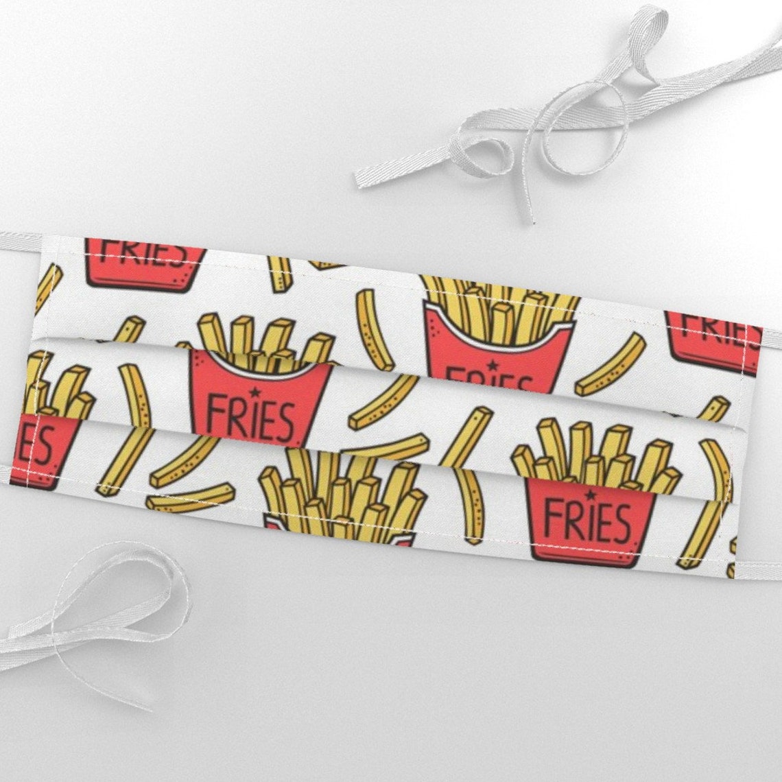 Fries Fabric French Fries Fast Food Red on White by Caja | Etsy