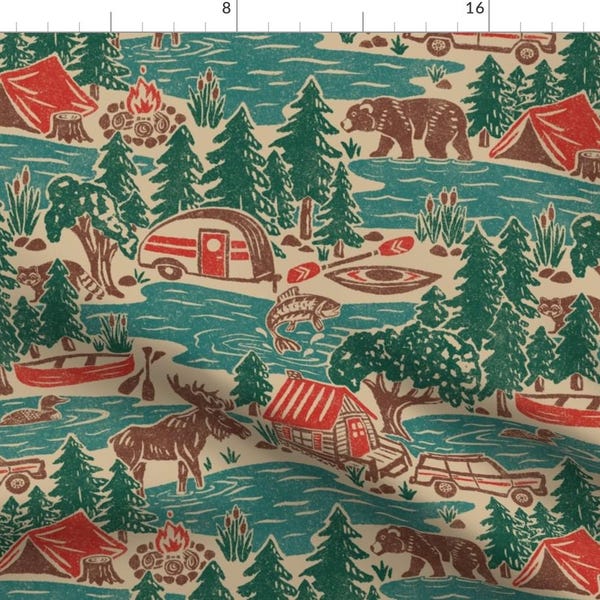 Retro Camping Fabric - Etsy