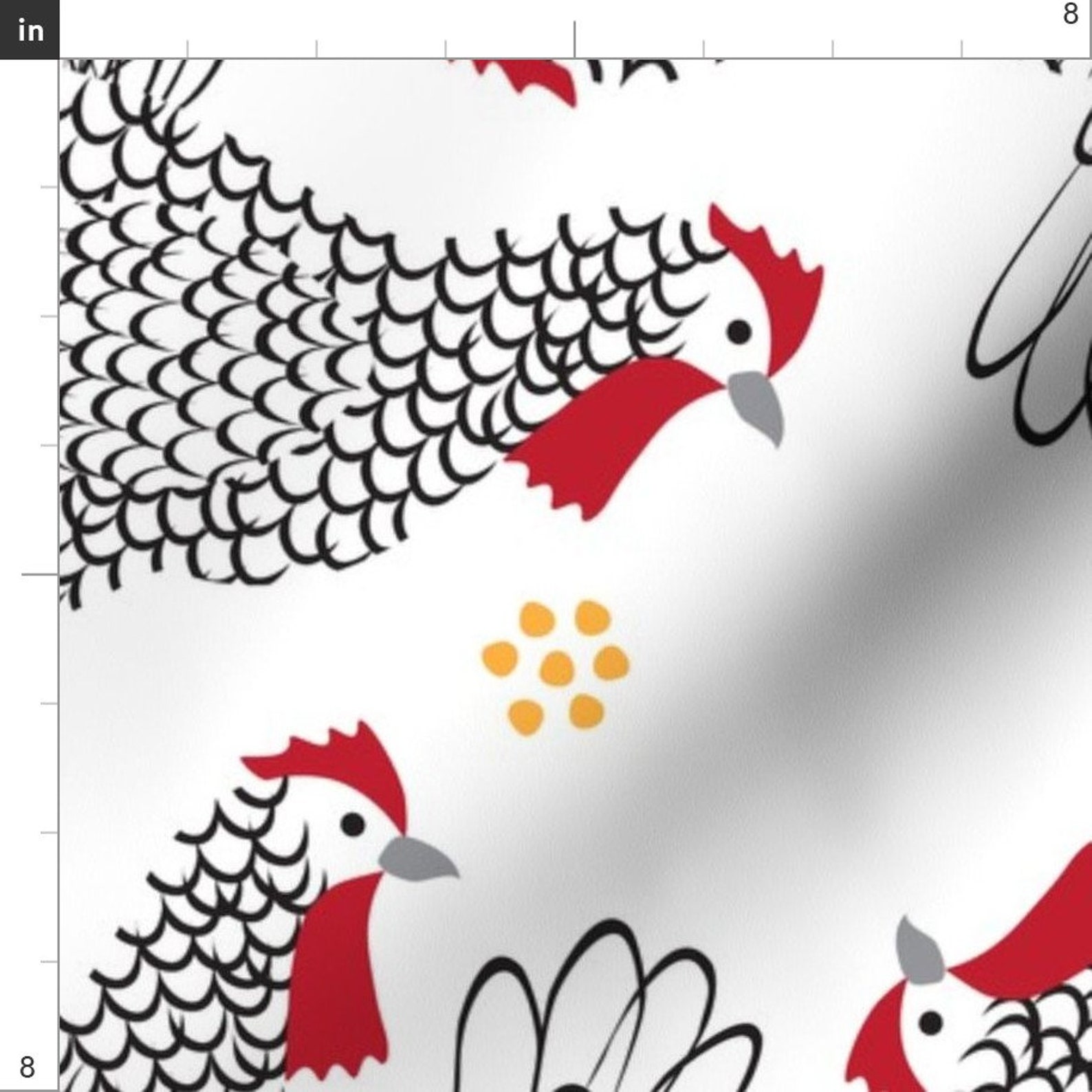 Abstract Chickens Fabric Bantams by Melhales Abstract - Etsy