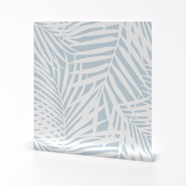 Blue Palm Fronds Wallpaper - Etsy