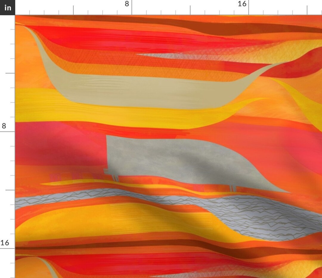 Abstract Plateau Fabric Plateau Painting by Wren Leyland Mid Century ...
