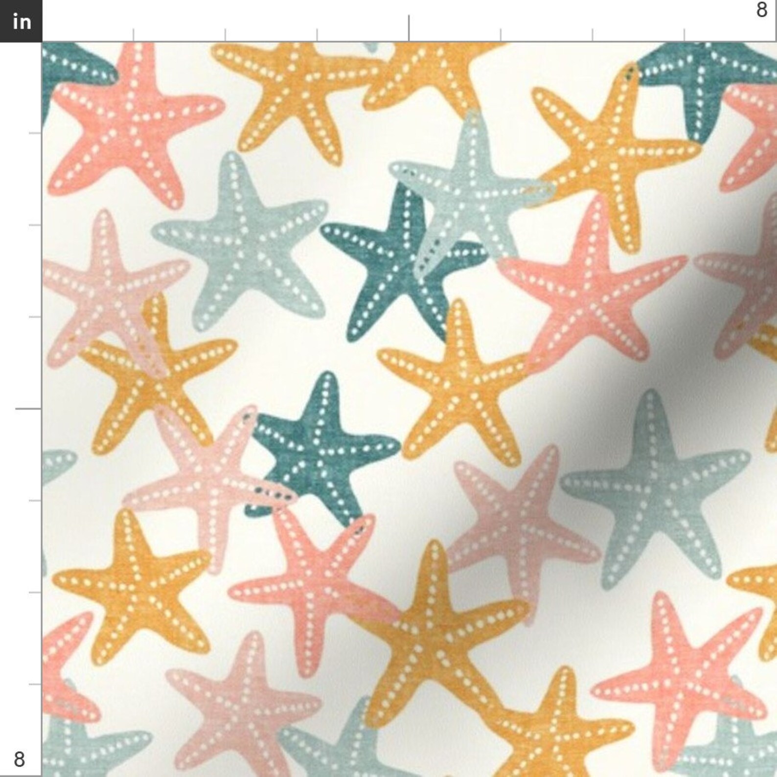 Nautical Fabric Starfish by Littlearrowdesign Summer Beach - Etsy