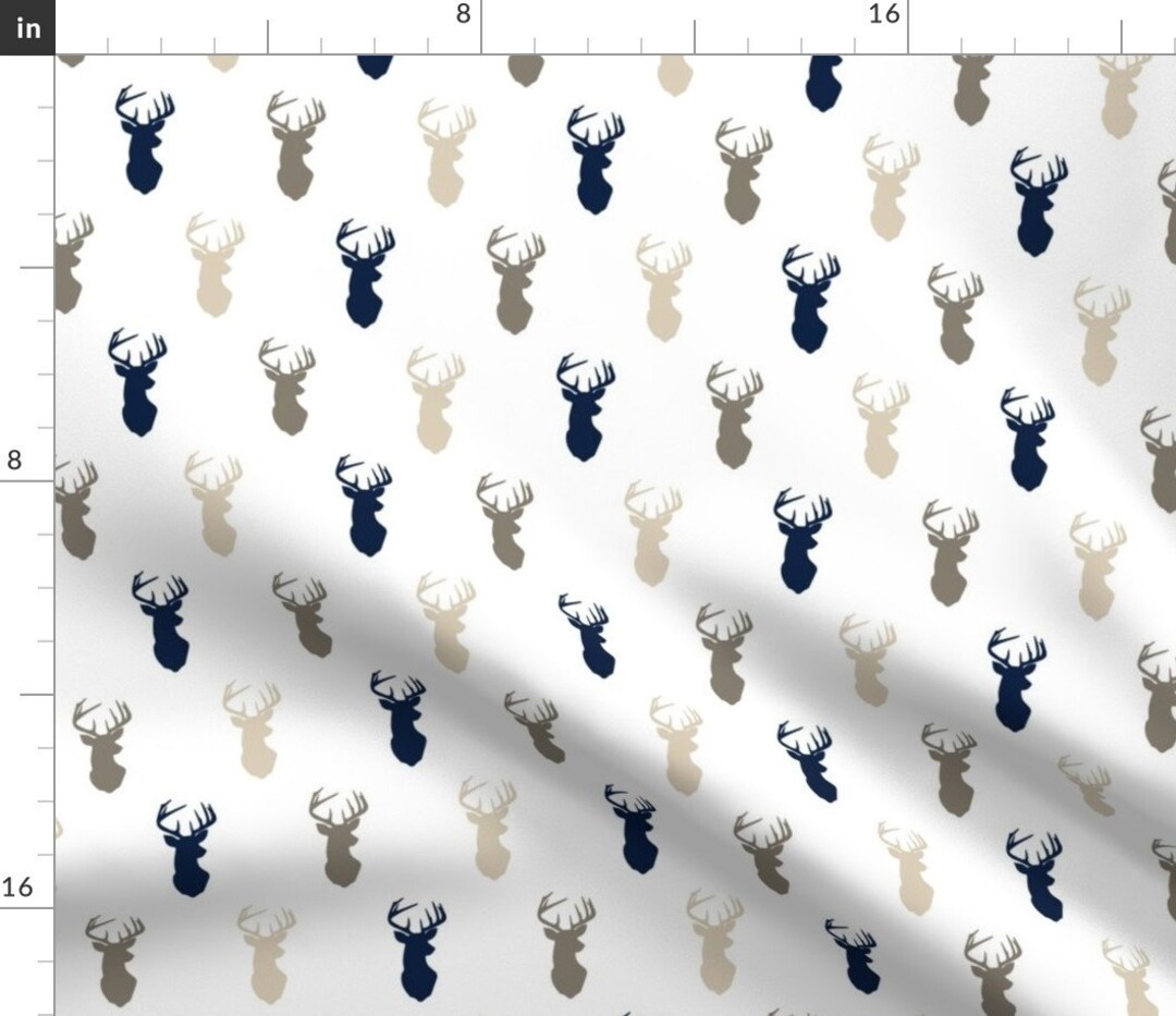 Multi Buck Head small Scale / Rustic Woods Custom Fabric by Little ...