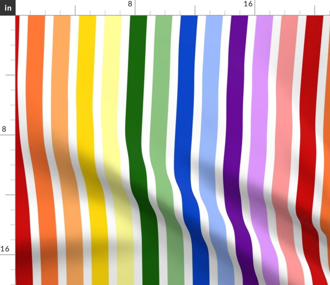 Rainbow Stripes Pattern Fabric Rainbow Stripes Bright And Pastels By ...