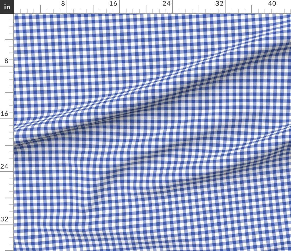 Blue Gingham Fabric Mini Gingham Blueberry by - Etsy New Zealand