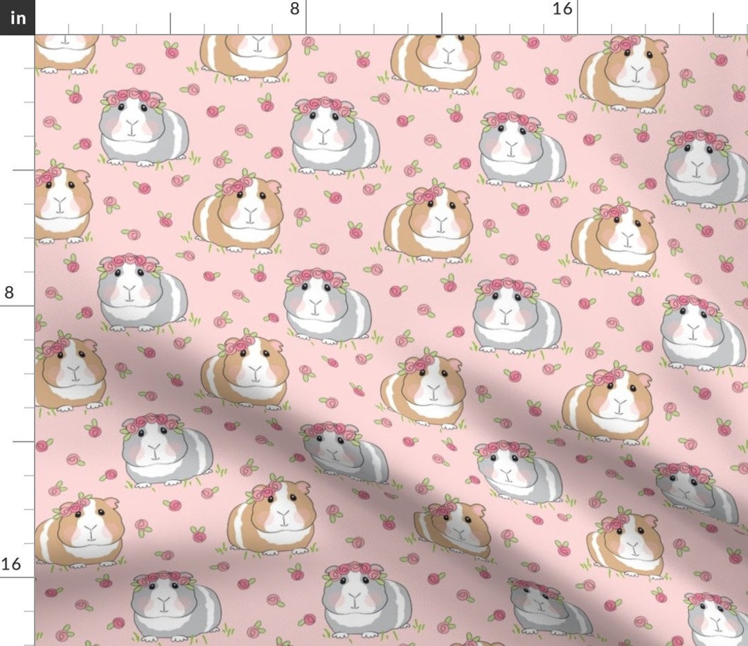 Guinea Pigs Fabric Guinea Pigs and Roses by Lilcubby Guinea Pigs Rose ...