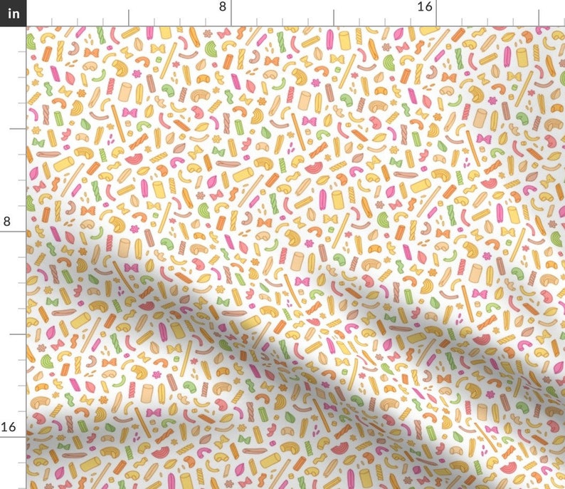 Kawaii Pasta Fabric Pasta by Stolenpencil Colorful Kids | Etsy