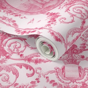 Rococo Wallpaper - Pink Dawn Rococo Harvest by Peacoquettedesigns ...