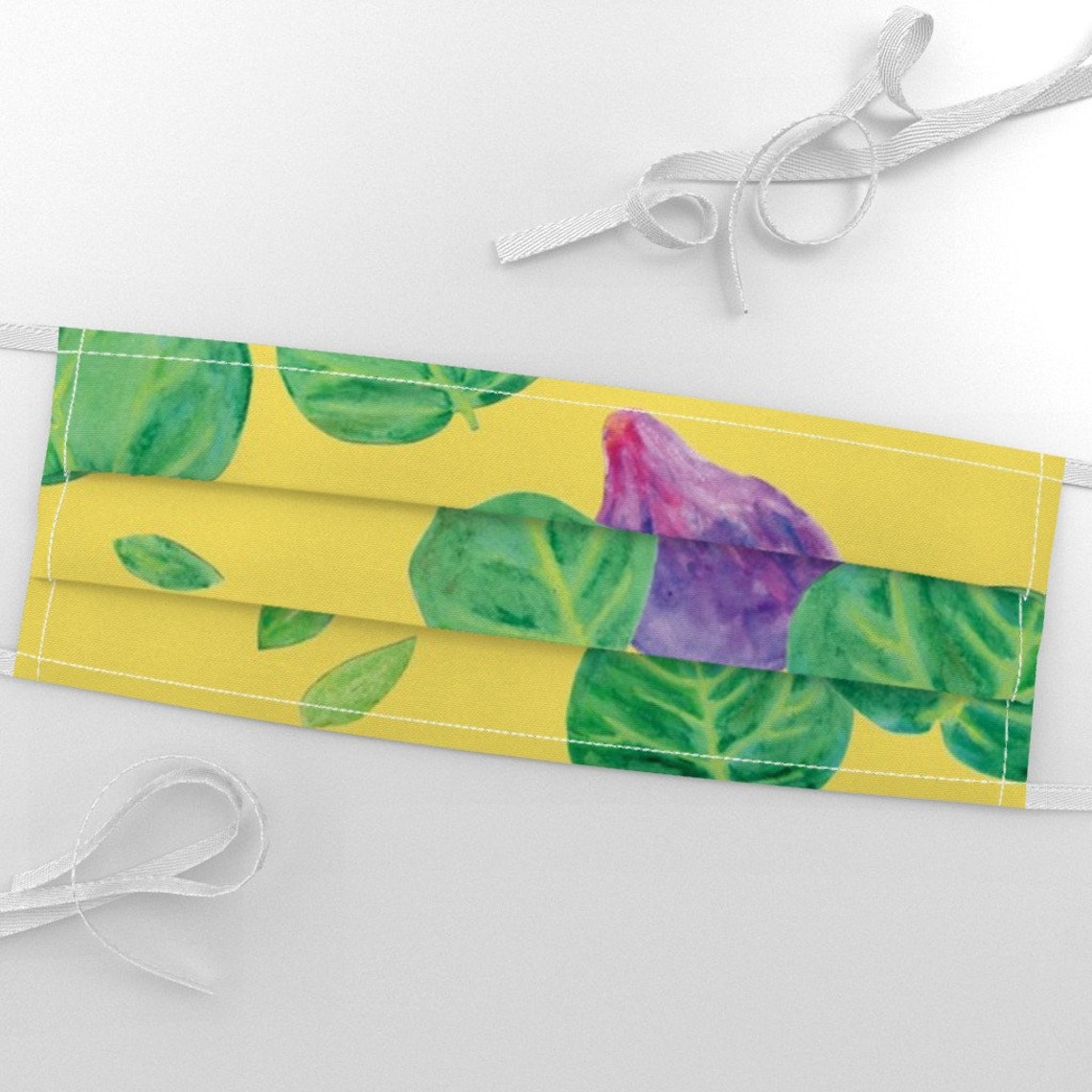 Watercolor Fig Fabric Watercolor Fig and Leaf Sprout in | Etsy