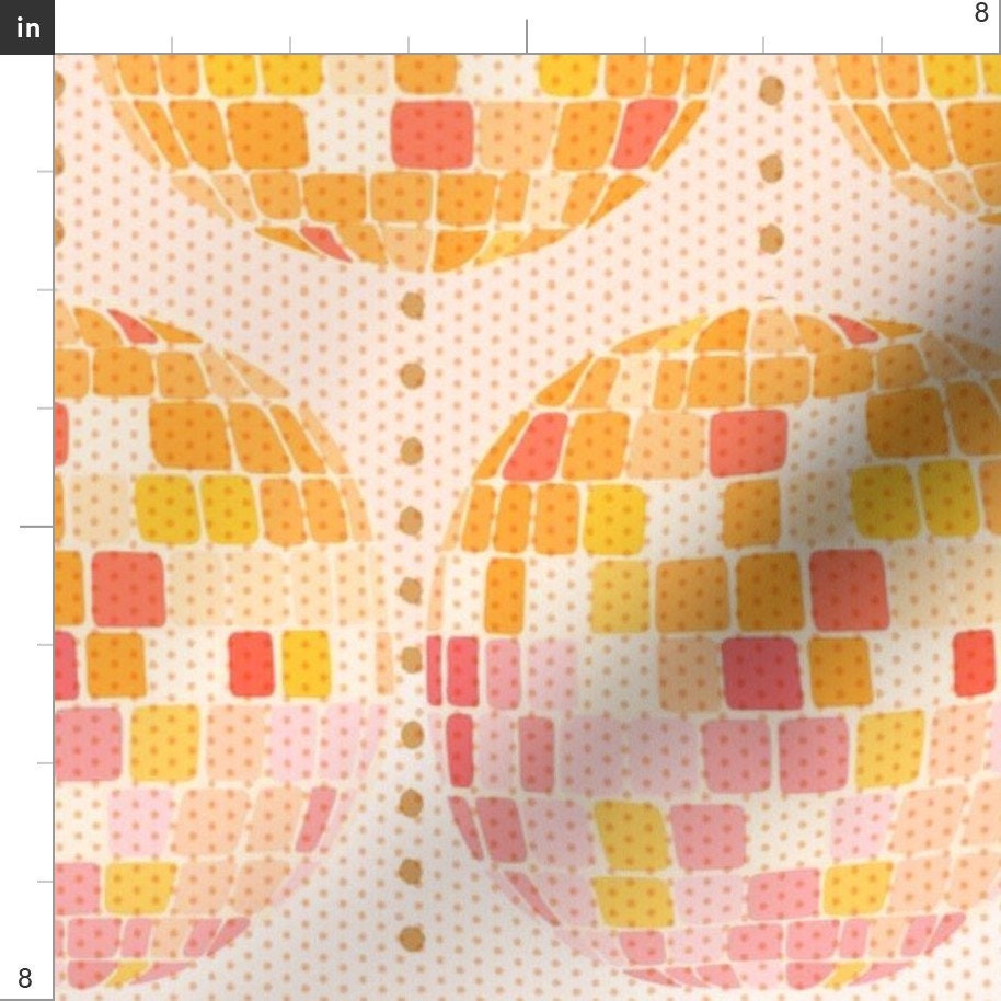 Mirror Ball Fabric Disco Revival by Garabateo Pastel - Etsy