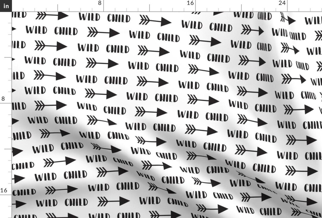 Wild Child Fabric - Wild Child Arrows Black + White by ...