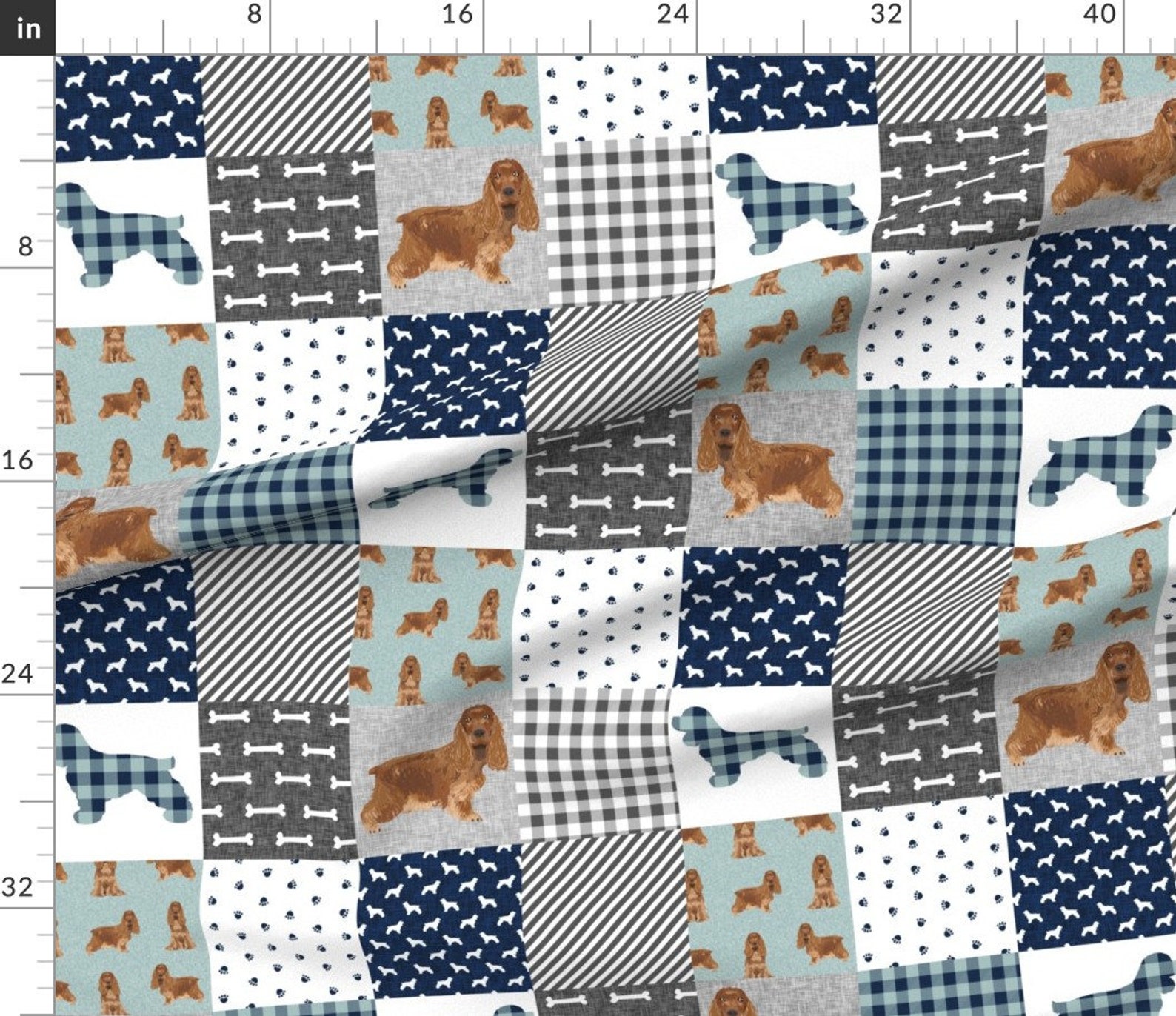 Cocker Spaniel Fabric Cocker Spaniel Pet Quilt B Cheater - Etsy