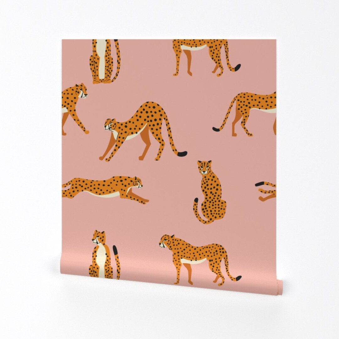 Cheetah Wallpaper Cheetah Pattern 08 by Bluelela Pink Orange Animalier ...