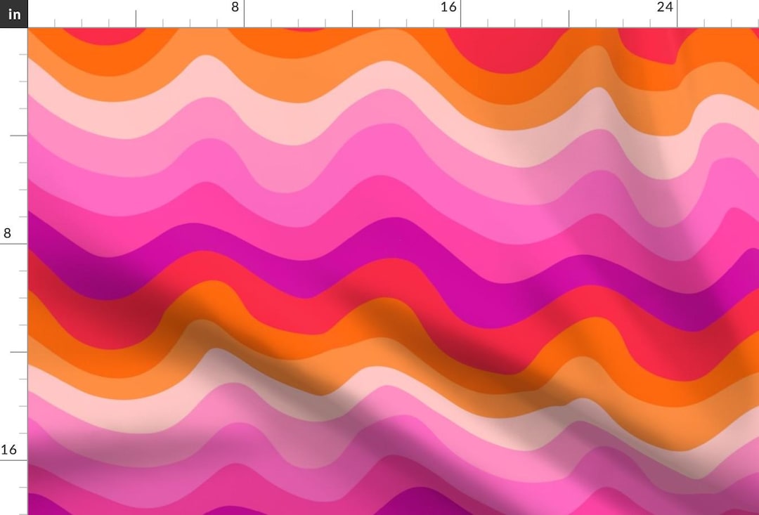 70s Sunrise Fabric - Groovy Waves by Cressida_carr - Stripes Fashion ...
