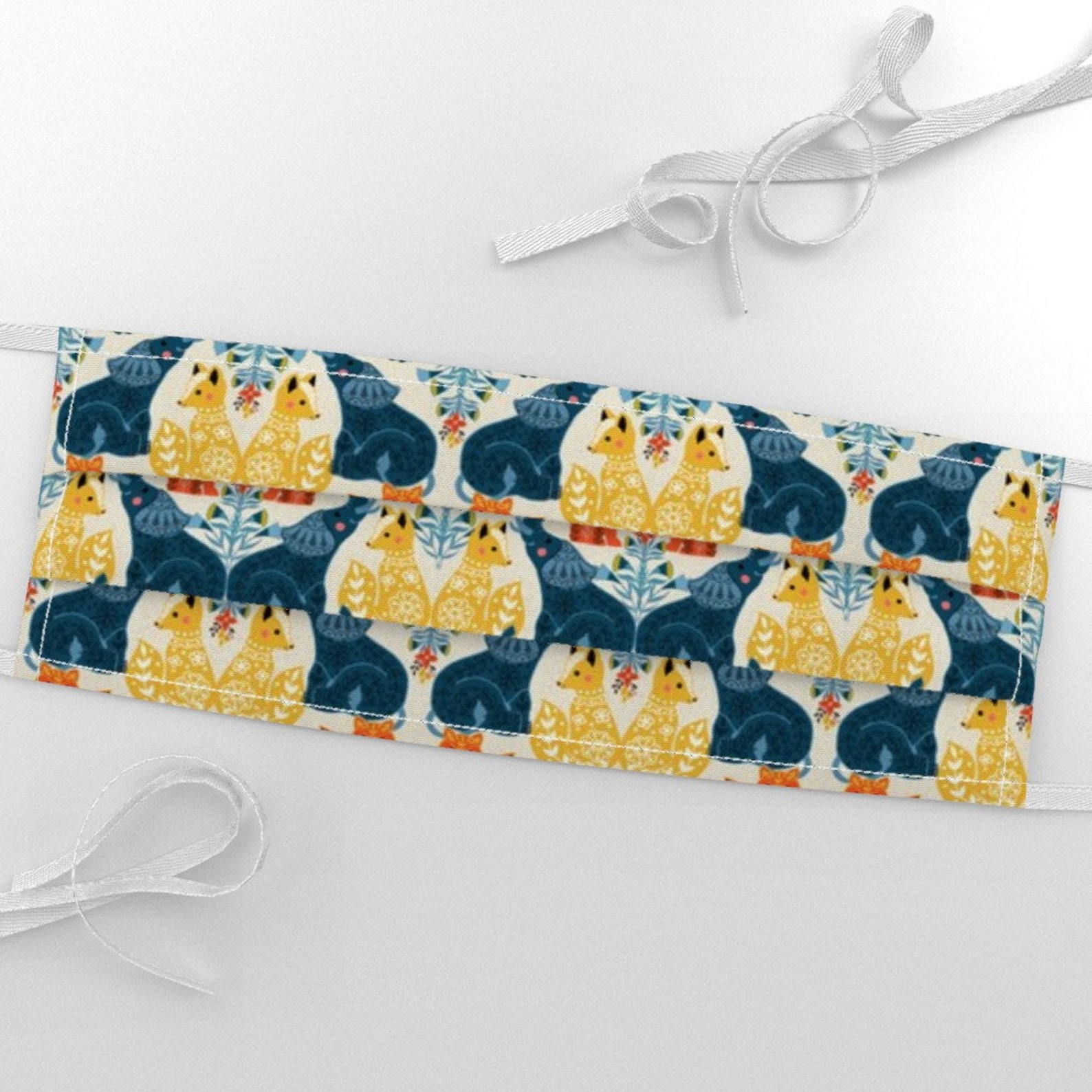 Elephant Yellow and Blue Safari Pattern Fabric Animal Prints | Etsy